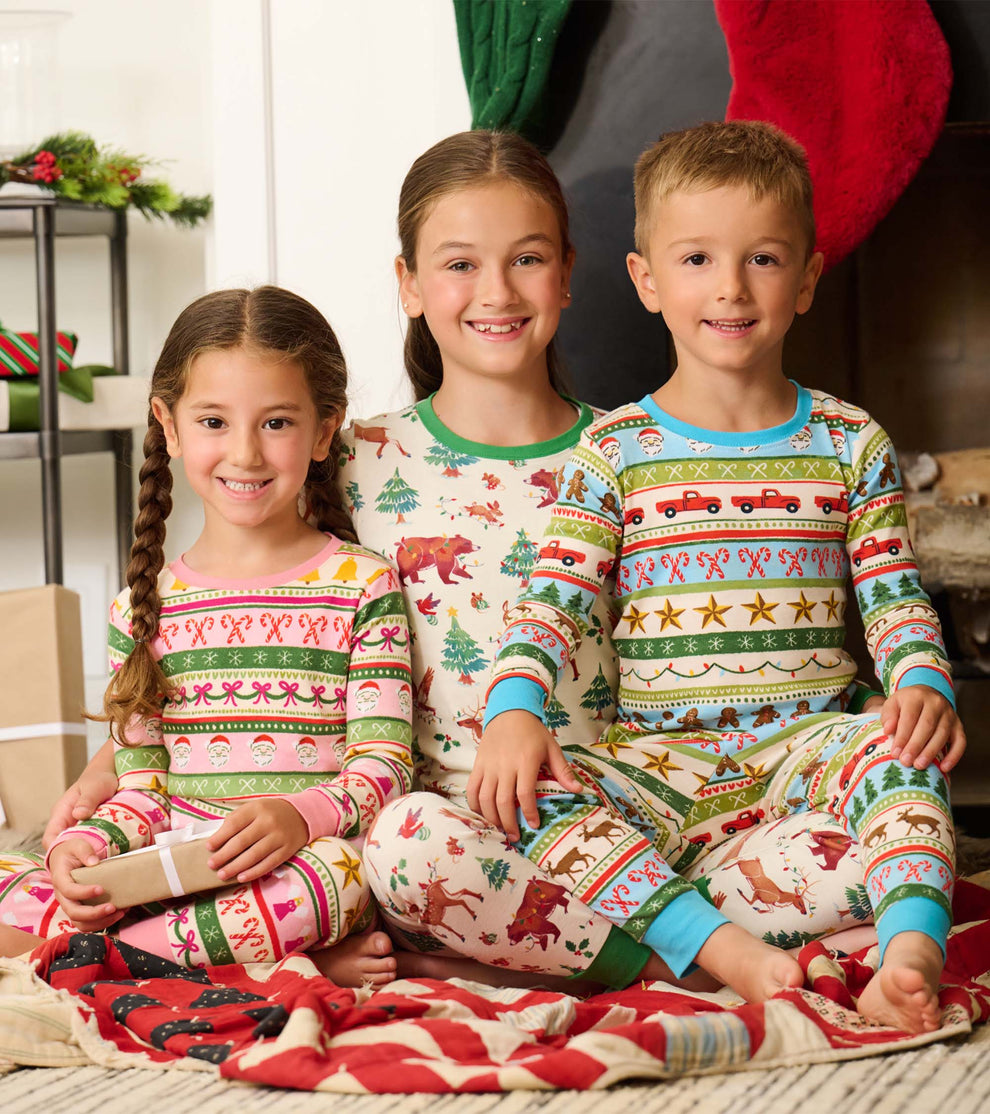 Boys Blue Fun Fair Isle Cotton Pyjama Set